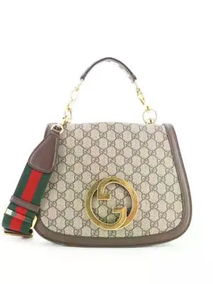 Gucci Blondie Nm Top Handle Bag Gg Coated Canvas Medium Satchel - Brown