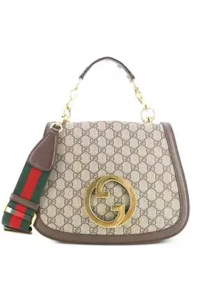 Gucci Blondie Nm Top Handle Bag Gg Coated Canvas Medium Satchel - Brown