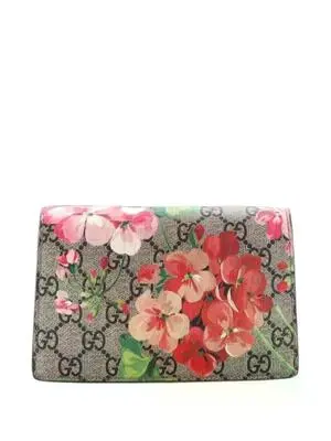 Gucci Dionysus Bag Blooms Print Gg Coated Canvas Super Mini Crossbody Bag - Brown