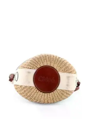 Chloé Woody Basket Tote Woven Raffia Small Bucket Bag