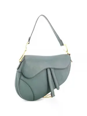 Dior Saddle Handbag Leather Micro Shoulder Bag - Green
