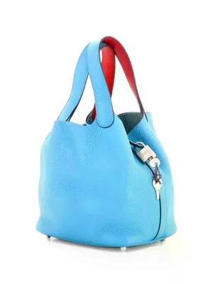 Hermès Eclat Picotin Lock Bag Clemence Pm Tote Bag - Blue
