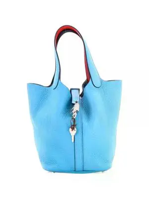 Hermès Eclat Picotin Lock Bag Clemence Pm Tote Bag - Blue