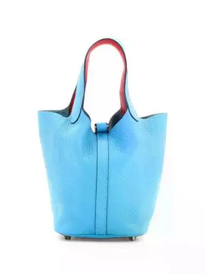Hermès Eclat Picotin Lock Bag Clemence Pm Tote Bag - Blue