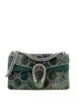 Gucci Dionysus Bag Gg Velvet Mini Shoulder Bag - Green