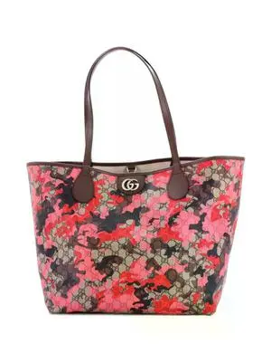 Gucci Ophidia Gg Open Gg Camouflage Coated Canvas Large Tote Bag