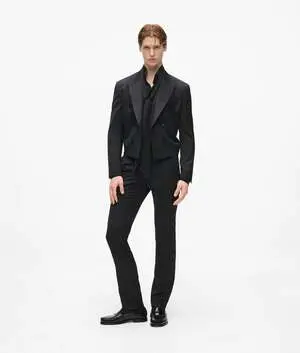 Karl Lagerfeld Kl Studio Regular-fit Wool Suit Pants - Black