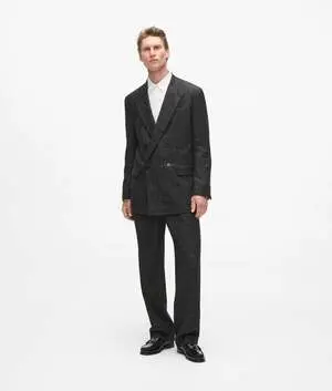 Karl Lagerfeld Double-breasted Textured Suit Jacket