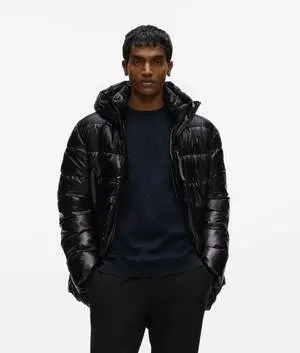 Karl Lagerfeld Hooded Padded Parka - Black