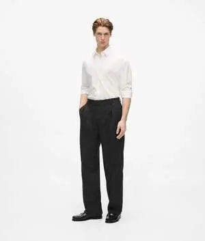 Karl Lagerfeld Double-pleated Suit Pants - Black