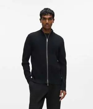 Karl Lagerfeld Knitted Zip-up Cardigan - Black