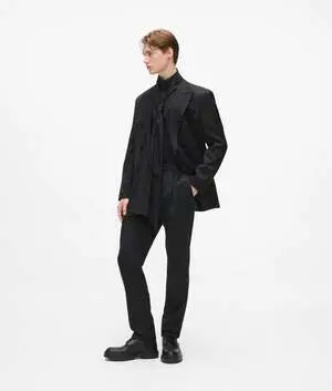 Karl Lagerfeld Kl Studio Regular-fit Wool Suit Pants - Black