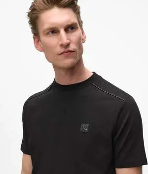 Karl Lagerfeld Faux-leather Piping T-shirt