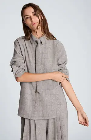 KENNETH COLE Plaid Shirt With Tie