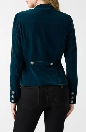 Guess Elena Velvet Band Jacket - Bright Teal