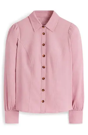 Boden Sky Corduroy Puff Shoulder Shirt