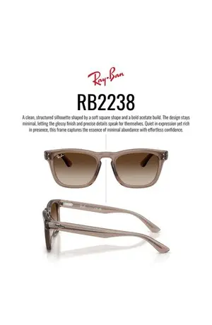 Ray-ban 52mm Polarized Square Sunglasses