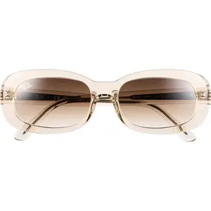 Ray-ban The Ritual 56mm Gradient Oval Sunglasses - Nude/clear Brown