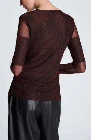 KENNETH COLE Mesh Long Sleeve Top