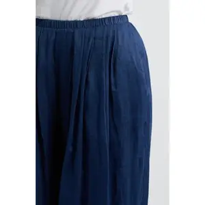 A.REN Brigette Wide Leg Linen Pants - Navy