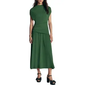 Boden Drape Jersey Crepe Maxi Dress - Hunter Green