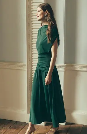 Boden Drape Jersey Crepe Maxi Dress