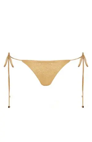 CHERINA  BEACHWEAR Cherina Beachwear Herry Retro-inspired Tie-side Bikini Bottom - Gold