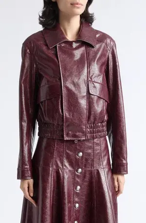 Cinq À Sept Alexander Faux Leather Jacket - Black Cherry