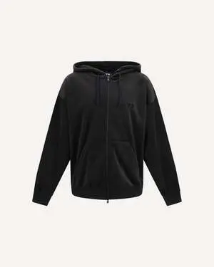 Y3 Corduroy Zip-up Hoodie Ale - Black