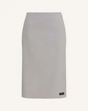 Miu Miu Stretch Cotton-blend Midi Skirt - Grey