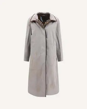 Prada Reversible Single-breasted Coat With Gocce Details