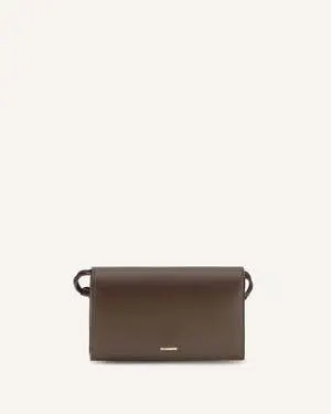JIL SANDER Tangle Wallet With Shoulder Strap - Brown