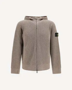 Stone Island Hooded Zip-up Sweater Ale