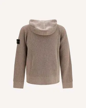Stone Island Hooded Zip-up Weater - Beige