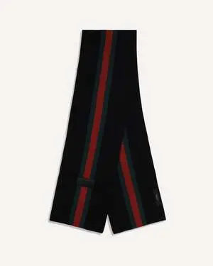 Gucci Wool Scarf With Web Stripe