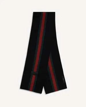 Gucci Wool Scarf With Web Stripe