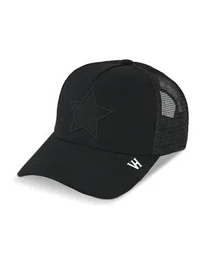 Vintage Havana Embroidered Star Trucker Hat - Black