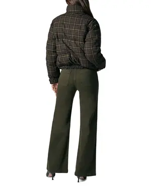 Joe's Jeans The Bruna Brushed Plaid Puffer Jacket - Moss Multi