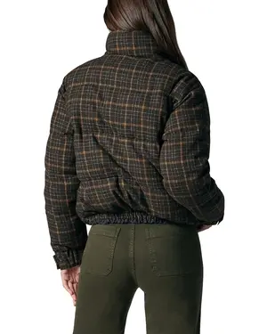 Joe's Jeans The Bruna Brushed Plaid Puffer Jacket - Moss Multi