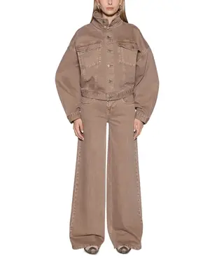 Ksubi Cotton Blend Funnel Neck Trucker Jacket