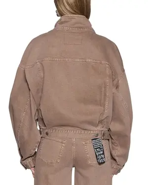 Ksubi Cotton Blend Funnel Neck Trucker Jacket