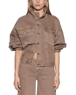 Ksubi Cotton Blend Funnel Neck Trucker Jacket