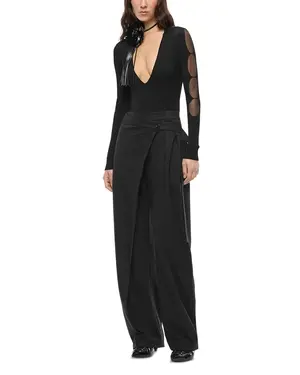 Pinko Danzica Plunging V Neck Bodysuit