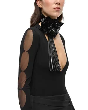 Pinko Danzica Plunging V Neck Bodysuit