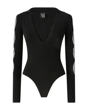 Pinko Danzica Plunging V Neck Bodysuit
