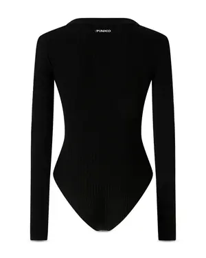 Pinko Danzica Plunging V Neck Bodysuit