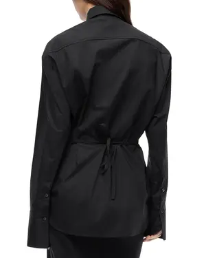 Pinko Maggiolino Ruched Drawstring Shirt - Black