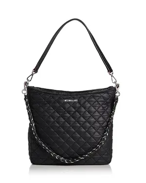 Mz Wallace Crosby Quilted Hobo Shoulder Bag - Black