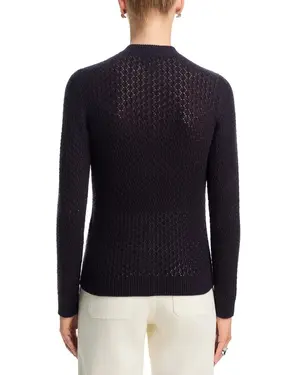 Eleventy Crewneck Cashmere Cardigan Sweater