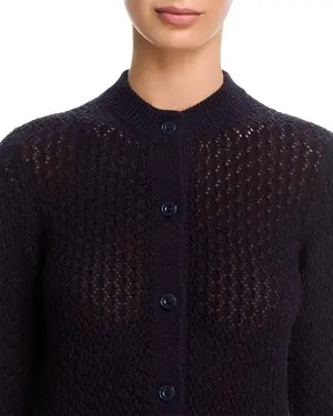 Eleventy Crewneck Cashmere Cardigan Sweater